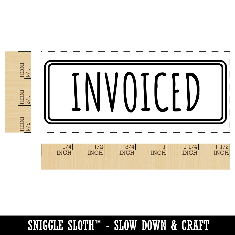 Invoiced Double Line Border Billed Self-Inking Rubber Stamp Ink Stamper ...