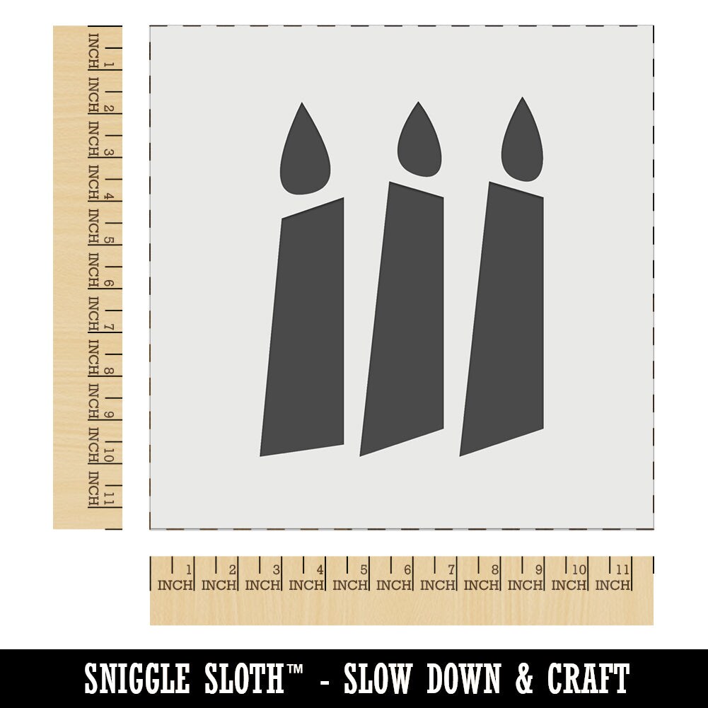 Birthday Candle Trio Solid Wall Cookie DIY Craft Reusable Stencil ...