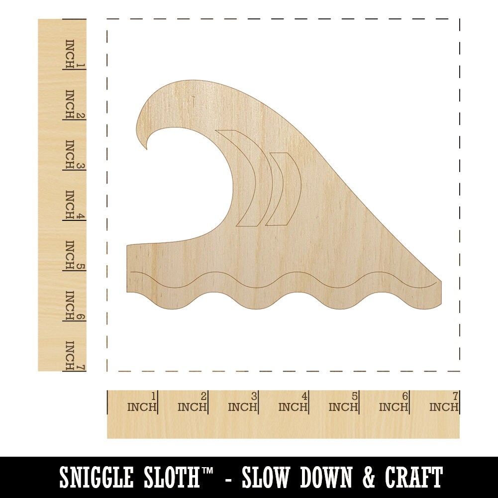 Ocean Surf Wave Beach Unfinished Wood Shape Piece Cutout for DIY Craft ...
