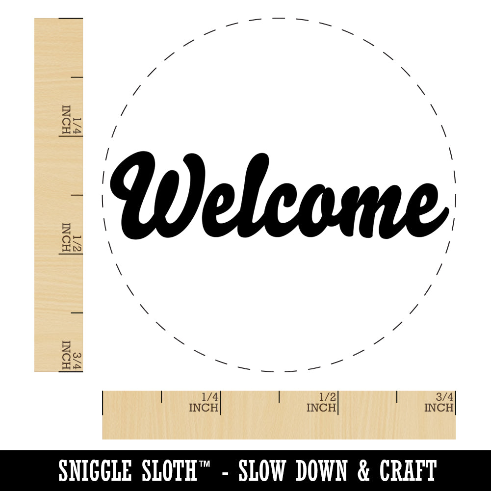 Welcome Fun Text Self-Inking Rubber Stamp for Stamping Crafting ...
