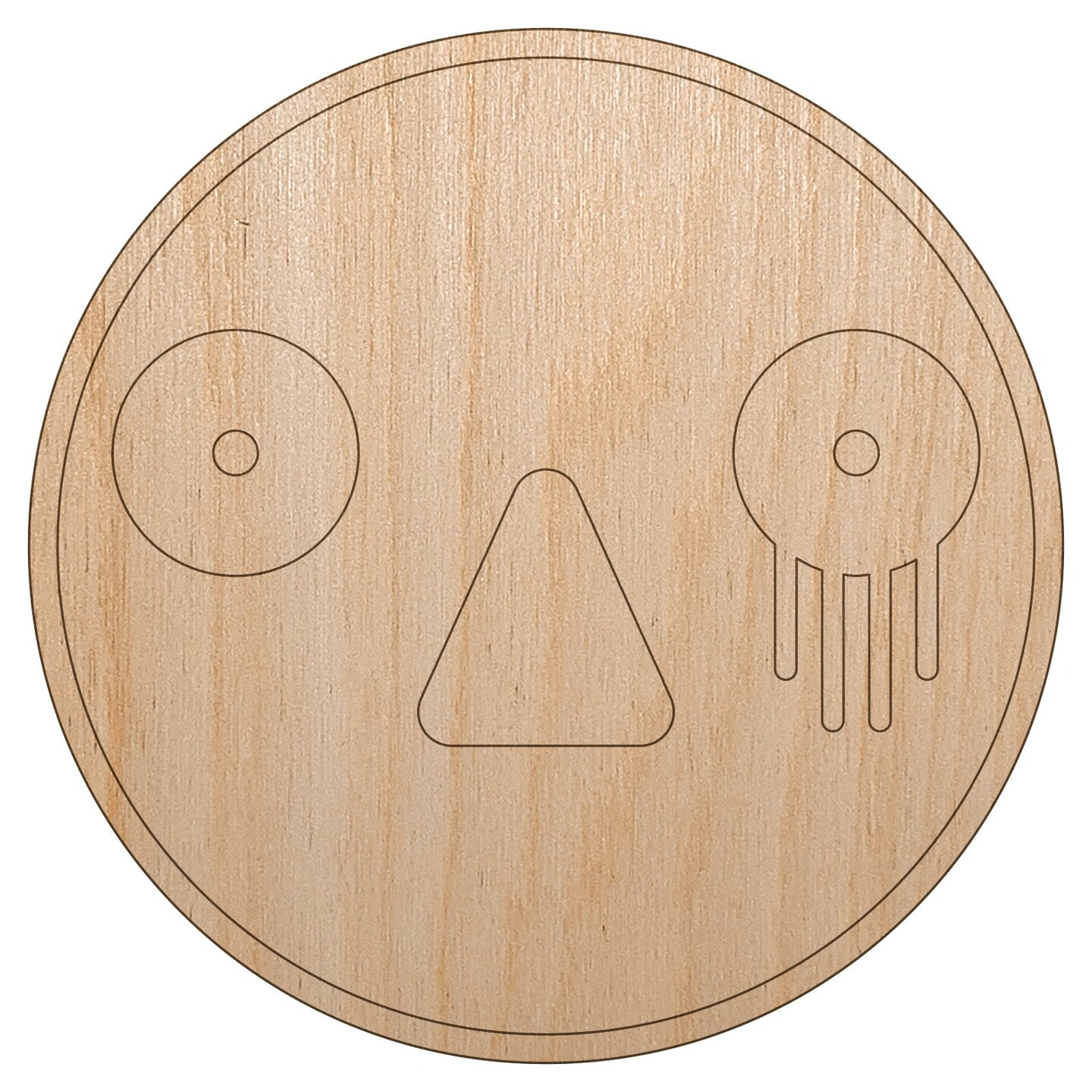 Kawaii Cute Horrified Scared Face Unfinished Wood Shape Piece Cutout ...