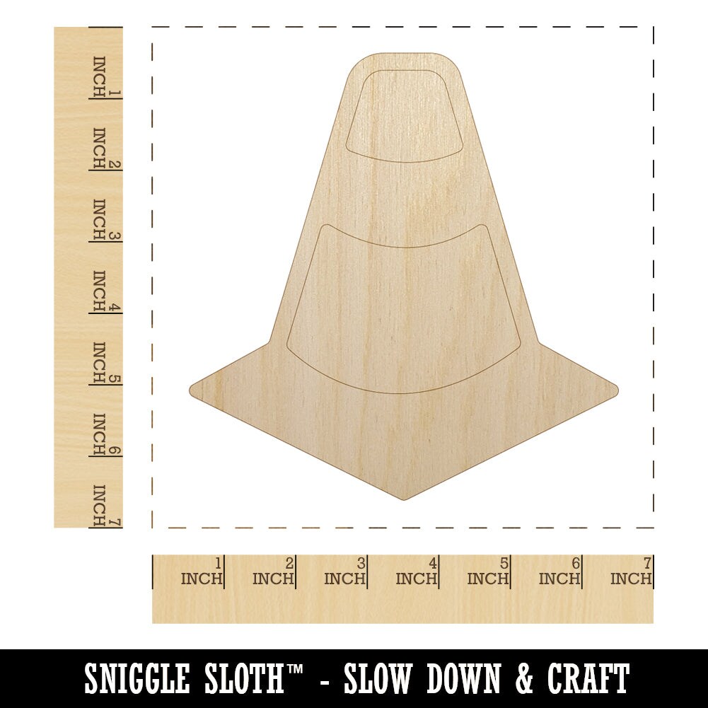 Traffic Cone Unfinished Wood Shape Piece Cutout for DIY Craft Projects ...