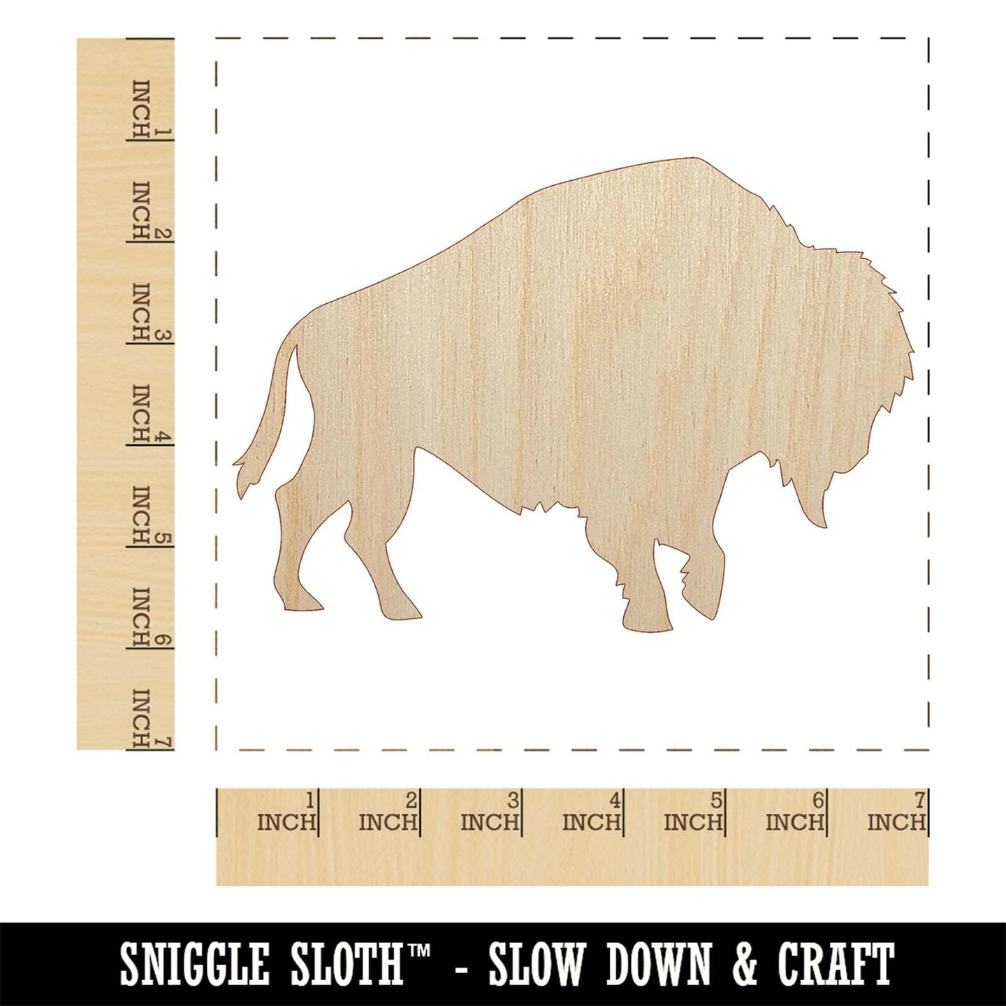 American Bison Buffalo Silhouette Unfinished Wood Shape Piece Cutout ...