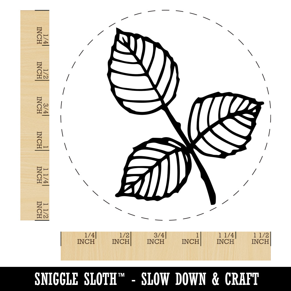 Hand Drawn Rose Leaves Doodle Self-Inking Rubber Stamp for Stamping ...