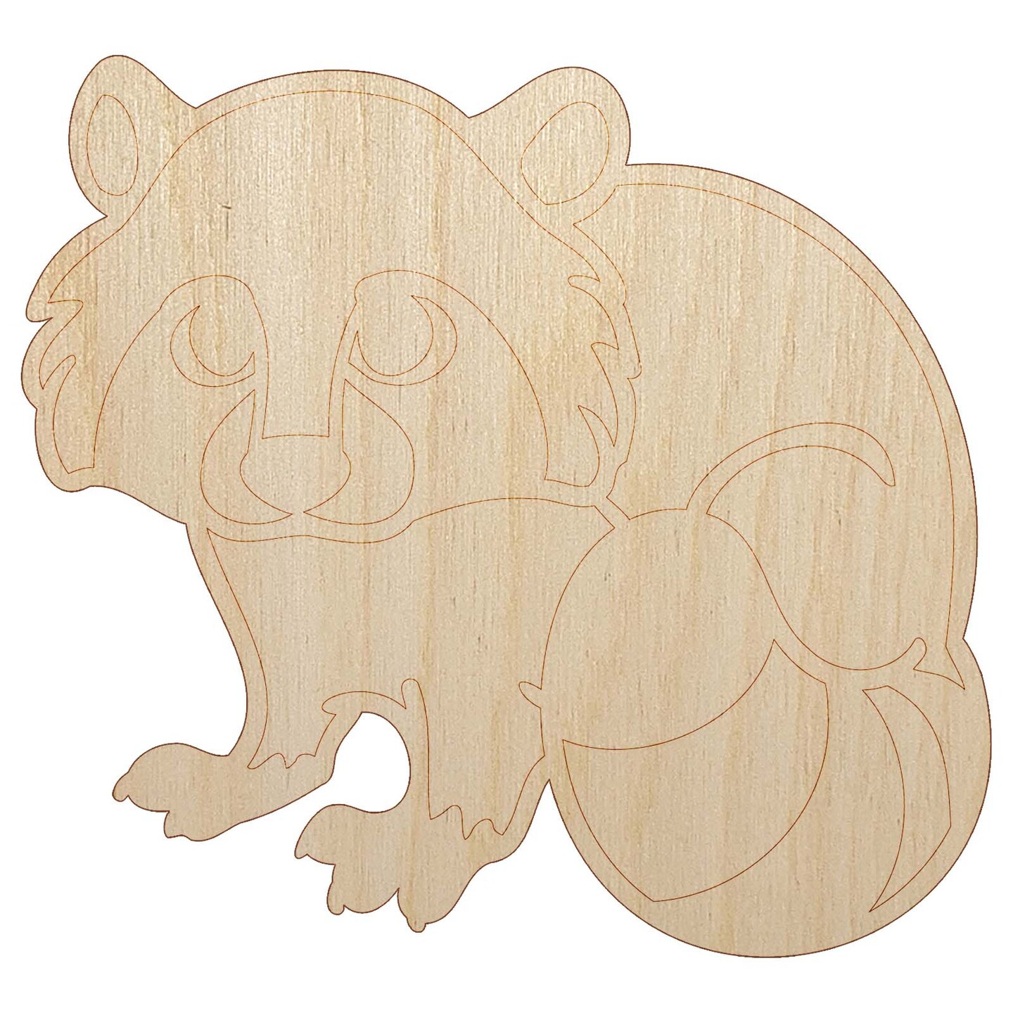 Baby Raccoon Woodland Animal Unfinished Wood Shape Piece Cutout for DIY ...