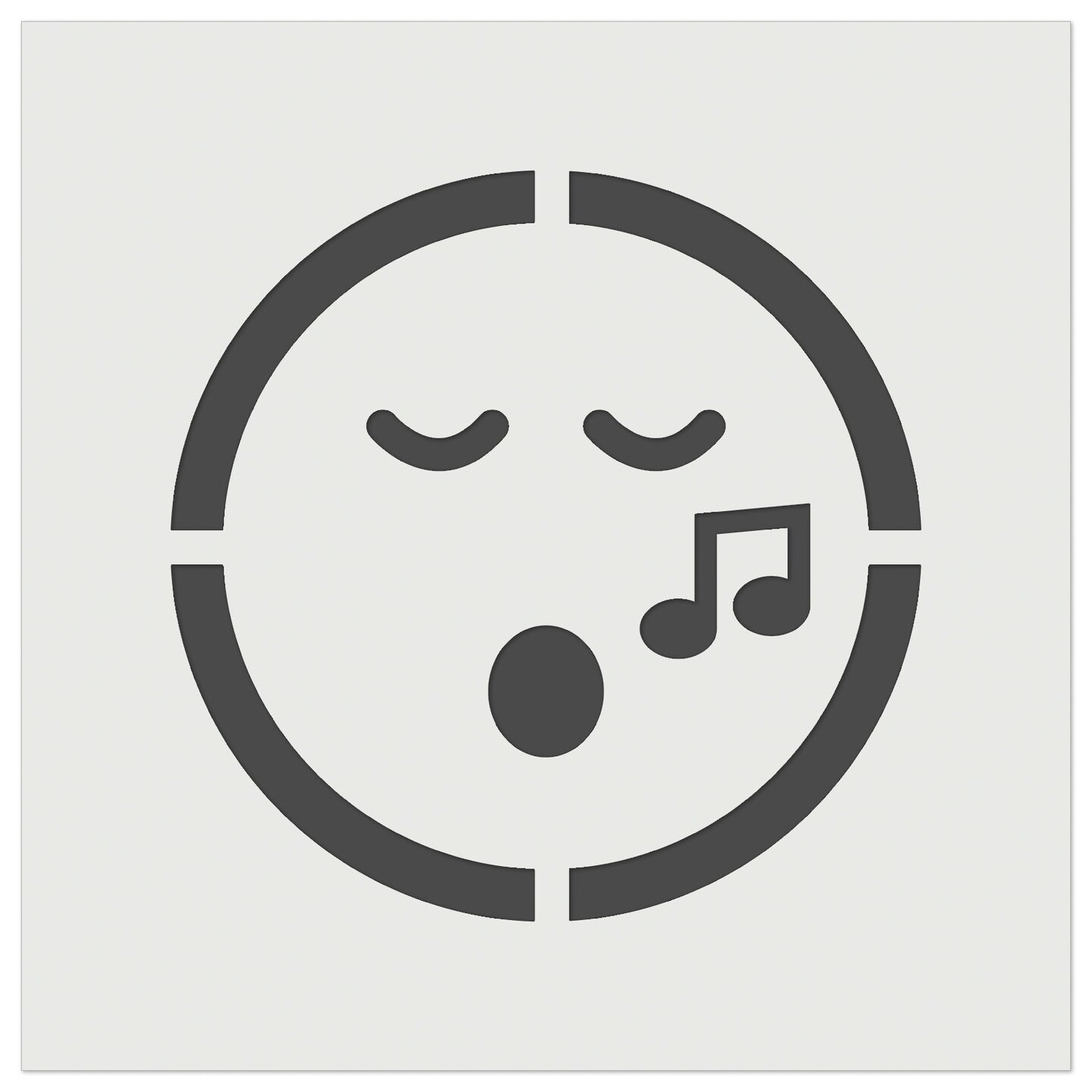 Singing Face Music Emoticon Wall Cookie DIY Craft Reusable Stencil ...