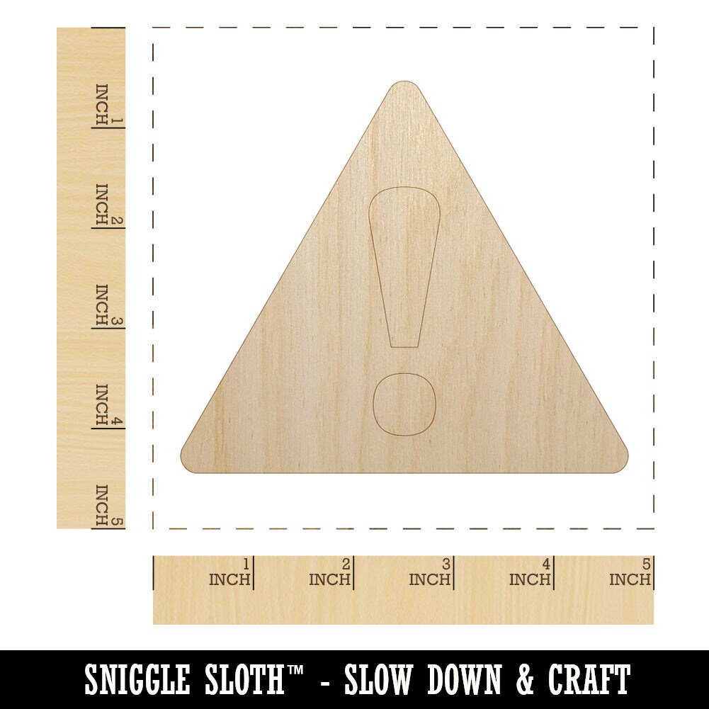 Warning Symbol Exclamation Mark Unfinished Wood Shape Piece Cutout for ...