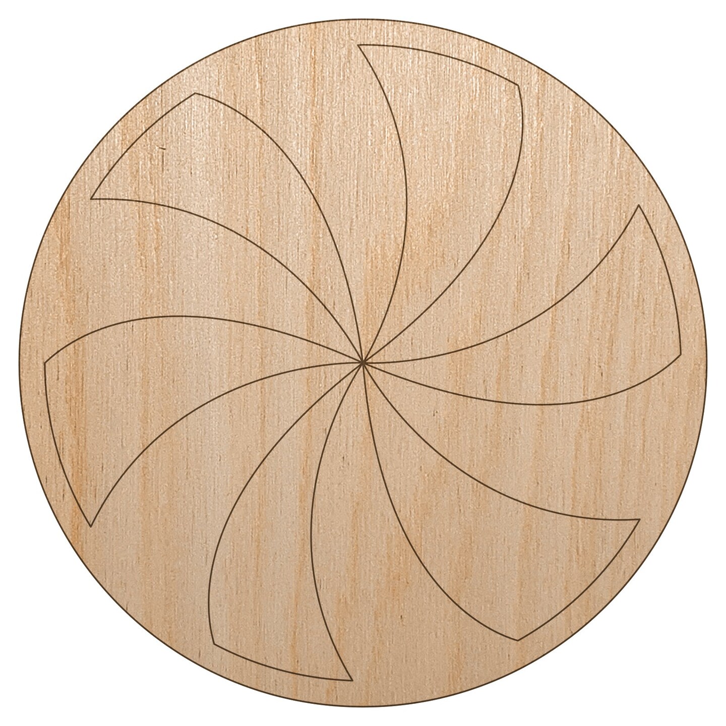 Peppermint Candy Swirl Unfinished Wood Shape Piece Cutout for DIY Craft ...