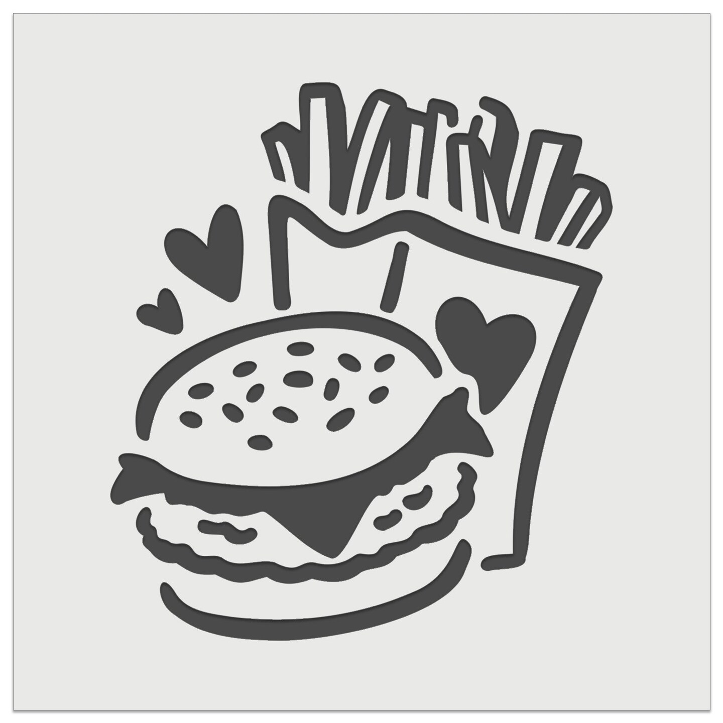 Chicken Burger and Fries Fast Food Wall Cookie DIY Craft Reusable ...