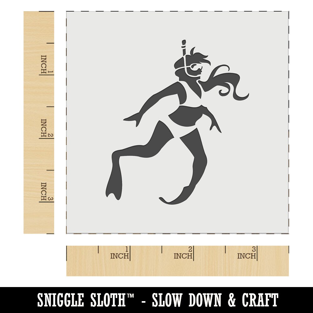 Swimmer Diver Snorkeling Woman Swimsuit Wall Cookie DIY Craft Reusable ...