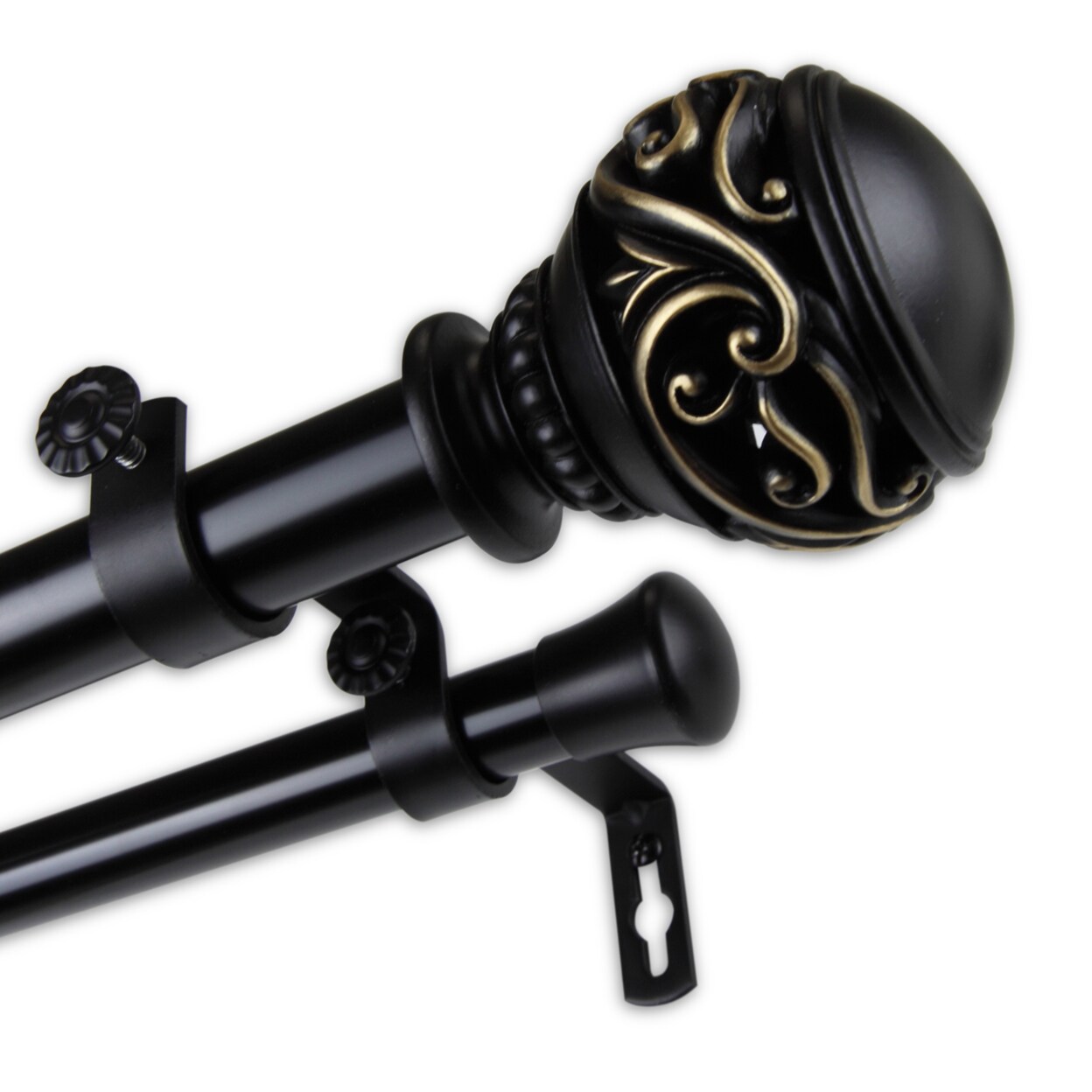 Hermosa Home Milla 1" Double Curtain Rod - Black | Michaels