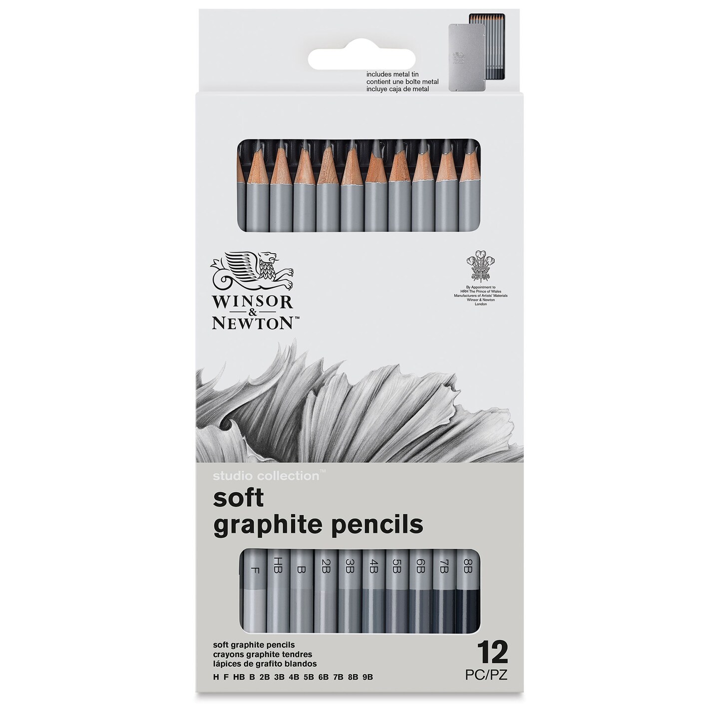 Winsor & Newton Studio Collection Graphite Pencils - Set of 12, Soft ...