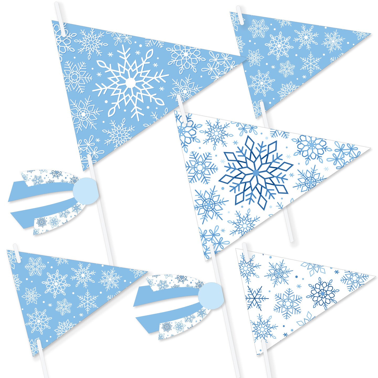 Big Dot of Happiness Blue Snowflakes - Triangle Winter Holiday Party ...