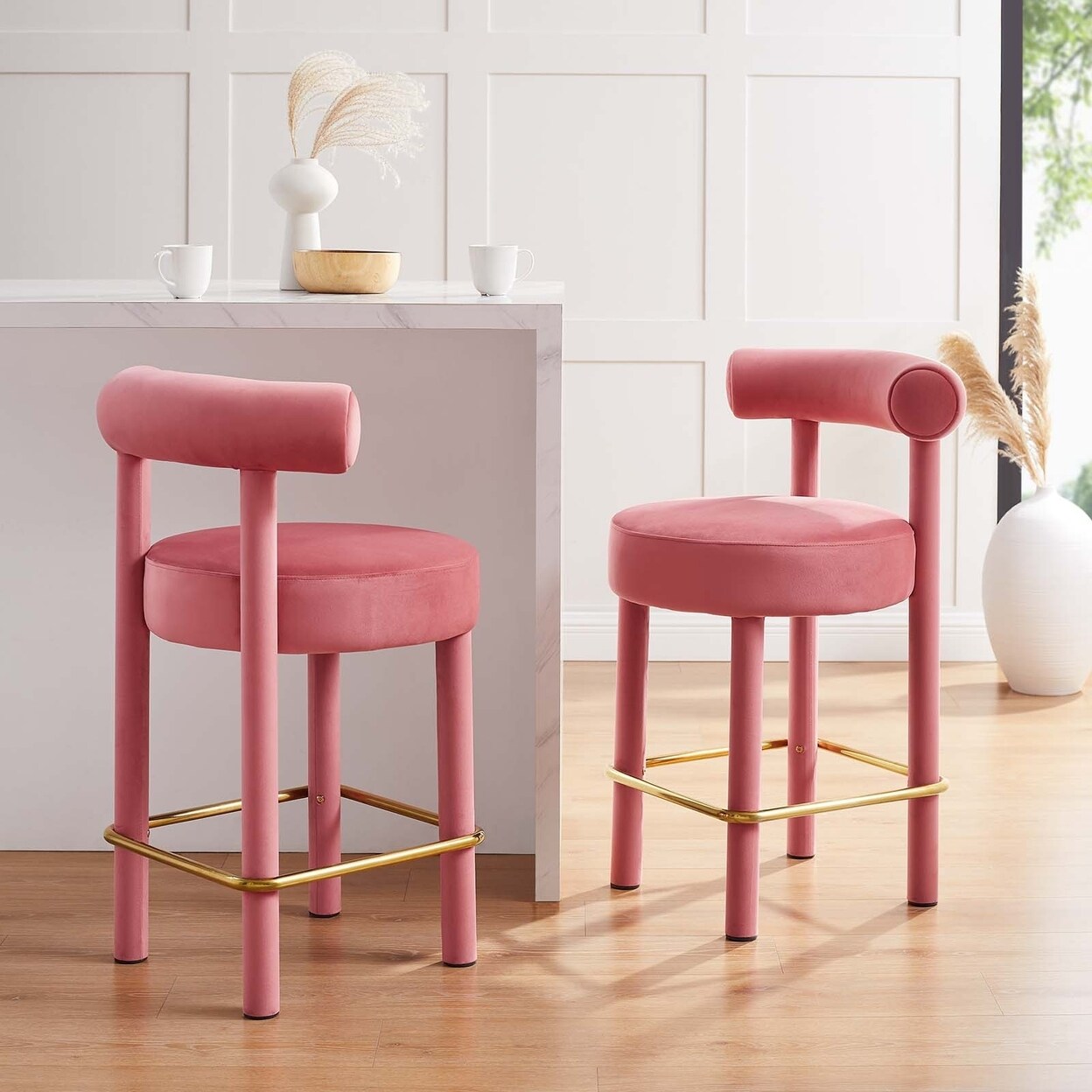 Modway Toulouse Performance Velvet Counter Stool - Set of 2 | Michaels