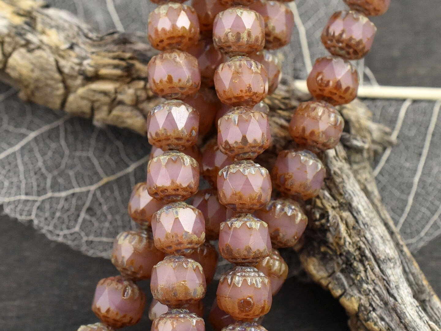 *15* 8mm Pink Opaline Picasso Fire Polished Cathedral Beads | Michaels