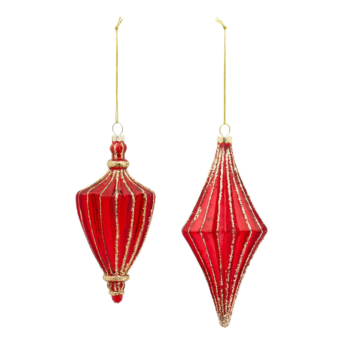 Melrose 6ct Red and Gold Drop Christmas Ornaments 6.5" | Michaels