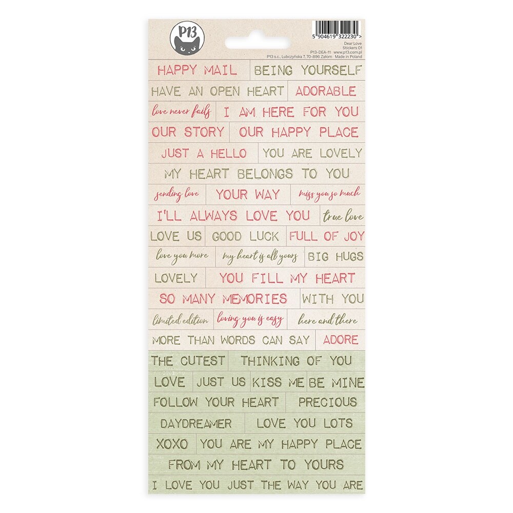 Dear Love Cardstock Stickers 4"X9"-#01 | Michaels