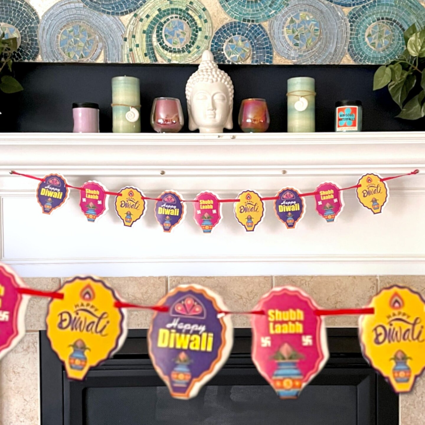 Colorful Happy Diwali Bunting Toran, Diwali Toran, Diwali Decor, Diwali ...