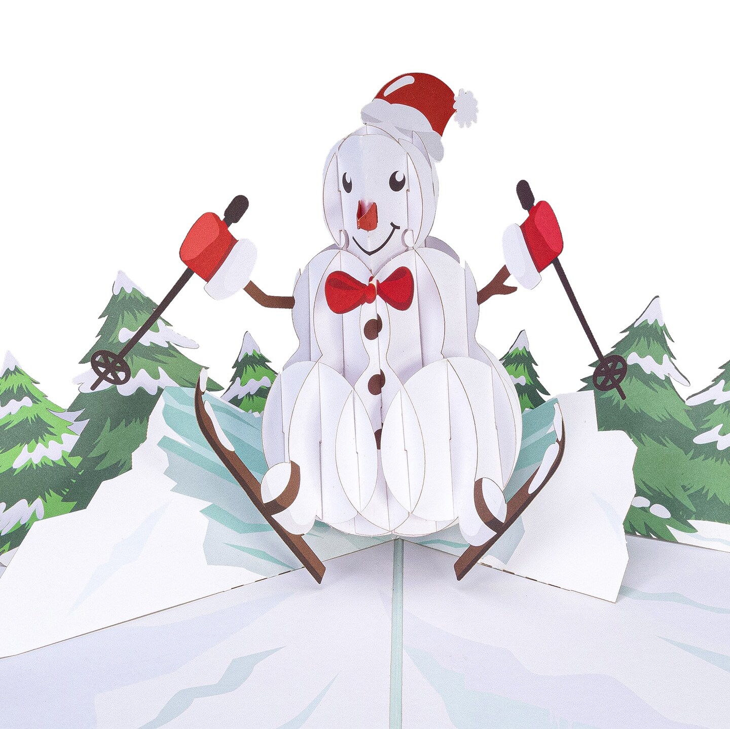 Paper Love Skiing Snowman Pop Up Christmas Card, Handmade 3D Popup ...