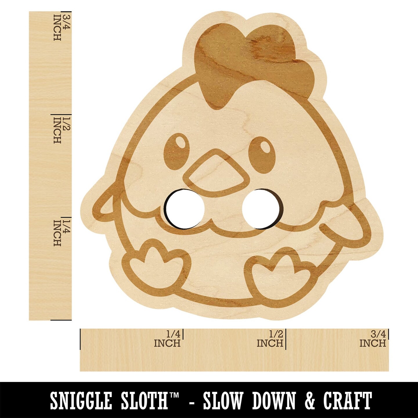 Cute Sitting Chicken Wood Buttons for Sewing Knitting Crochet DIY Craft ...
