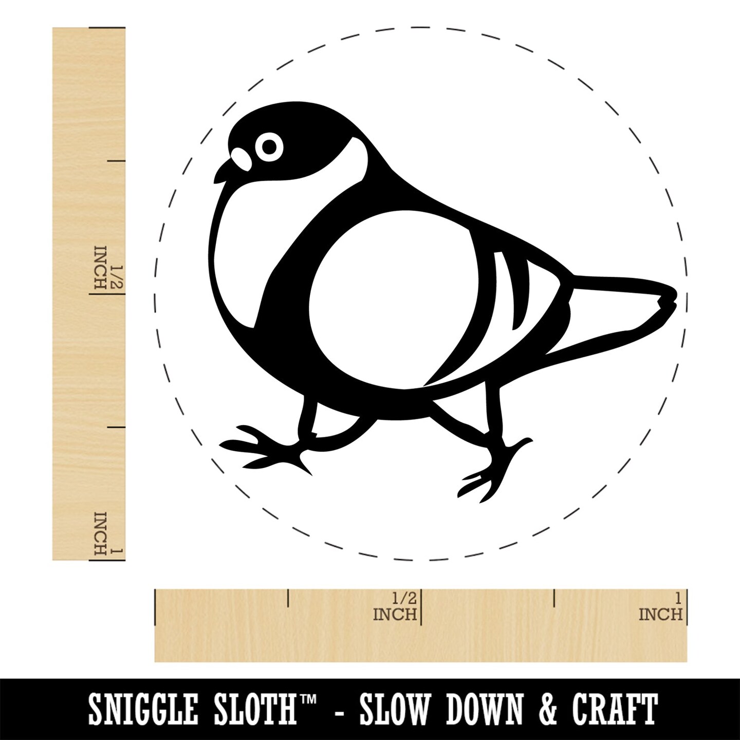 Strutting Common Rock Pigeon Bird Self-Inking Rubber Stamp Ink Stamper ...