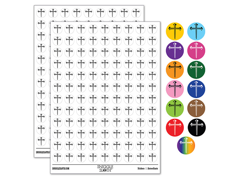 Three 3 Nails Cross Christian Stylized 200+ 0.50" Round Stickers | Michaels