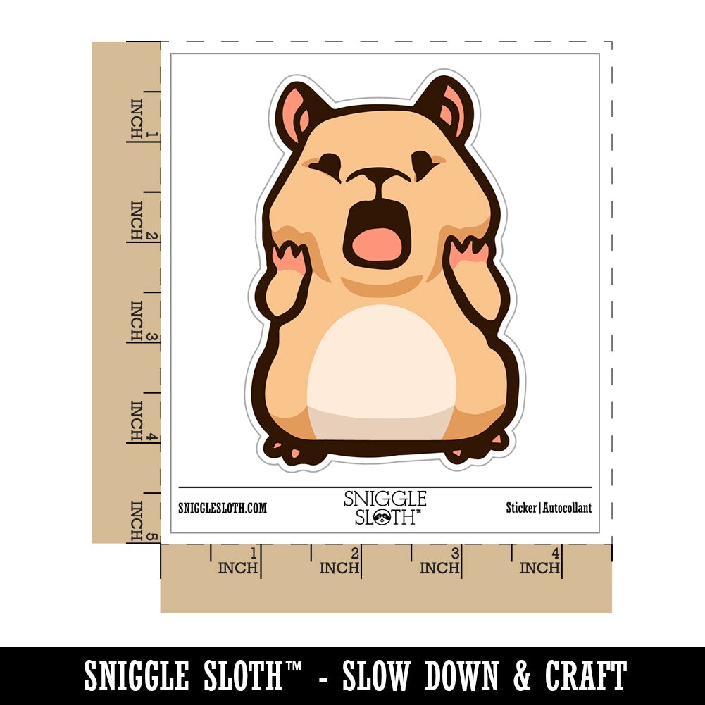 Shocked Scared Cute Hamster Rodent Gasp Waterproof Vinyl Phone Tablet ...