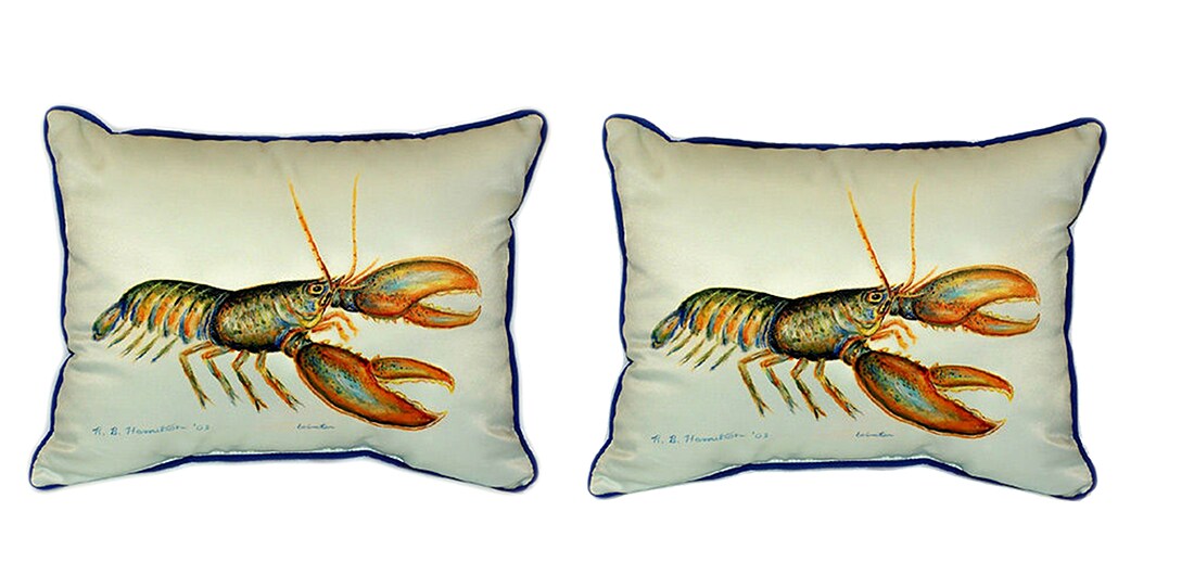 Pair of Betsy Drake Lobster Large Pillows 16 Inch x 20 Inch | Michaels