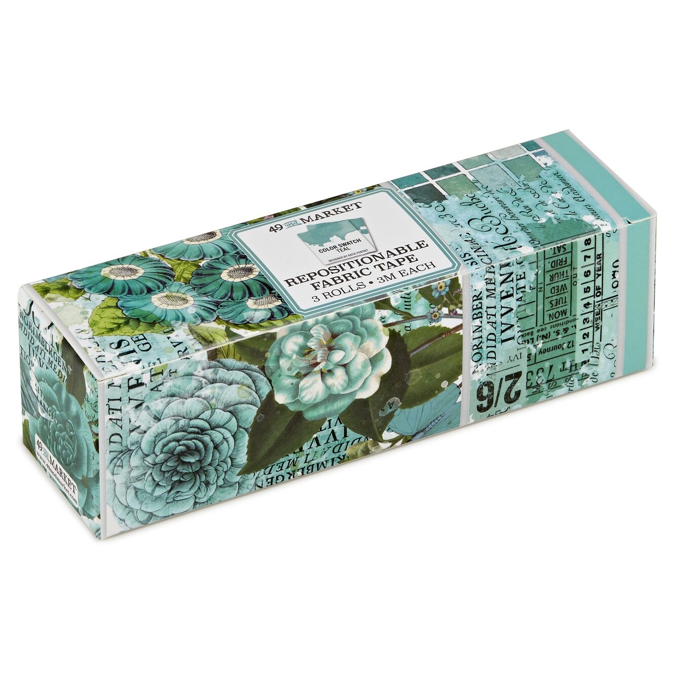 Color Swatch: Teal Fabric Tape Assortment-3 Rolls | Michaels
