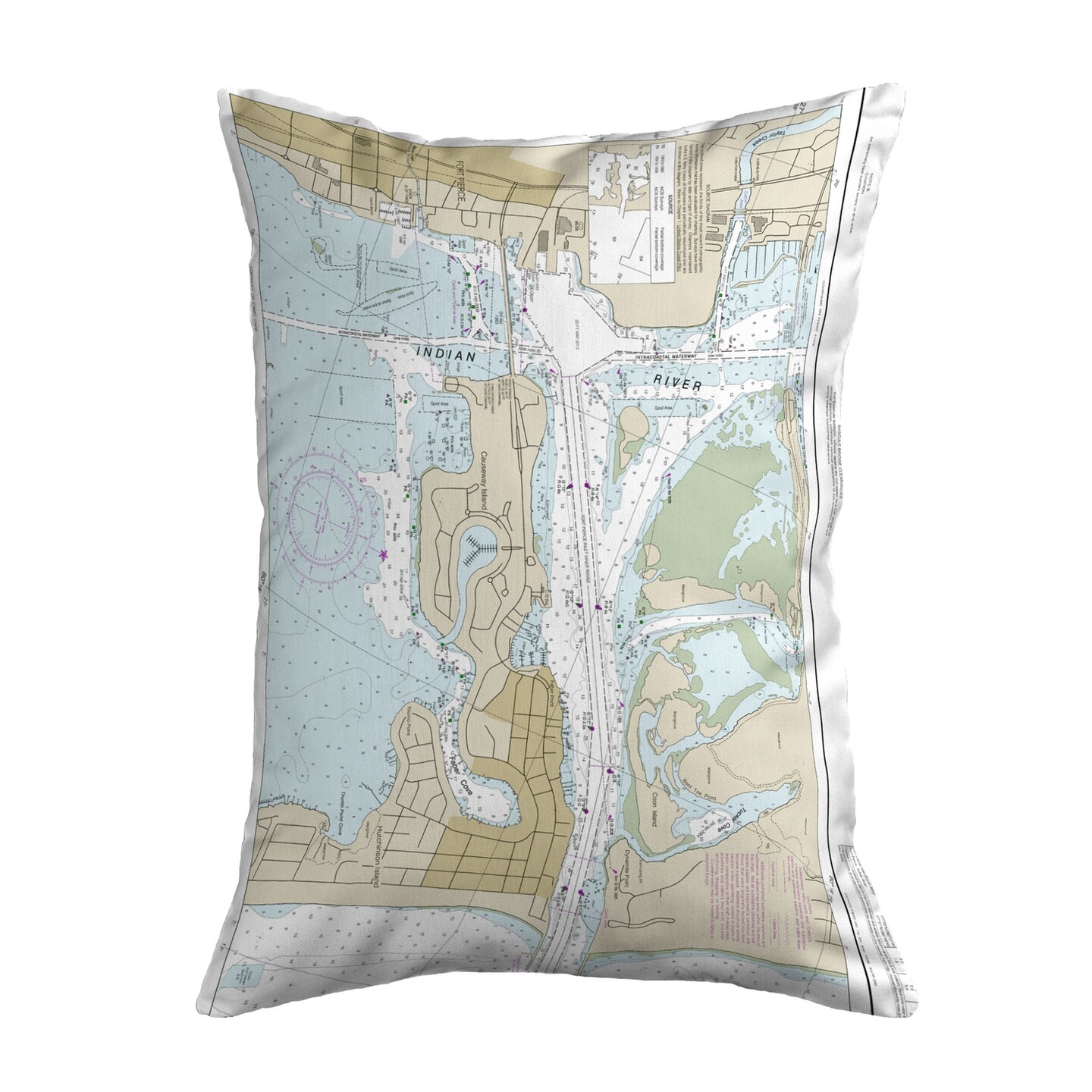 Fort Pierce Harbor Map Pillow 16x20 – Noncorded Indoor/Outdoor | Michaels