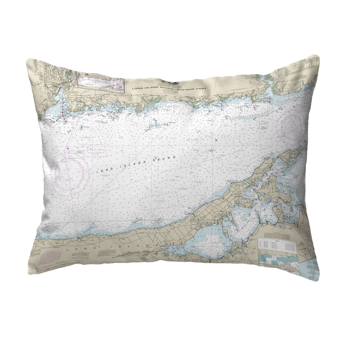 Long Island Sound Map Pillow 16x20 – Noncorded Indoor/Outdoor | Michaels