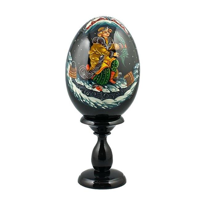 Ivanushka with Pike Fairy Tale Collectible Wooden Easter Egg 6.25 ...