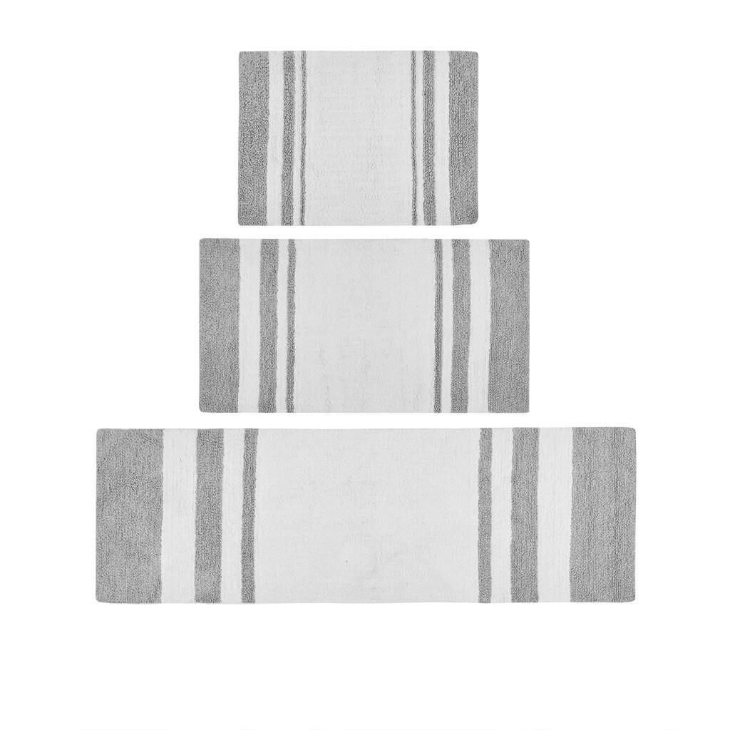 Gracie Mills Cecelia Cotton Reversible Bath Rug Casual Stripes Grace ...