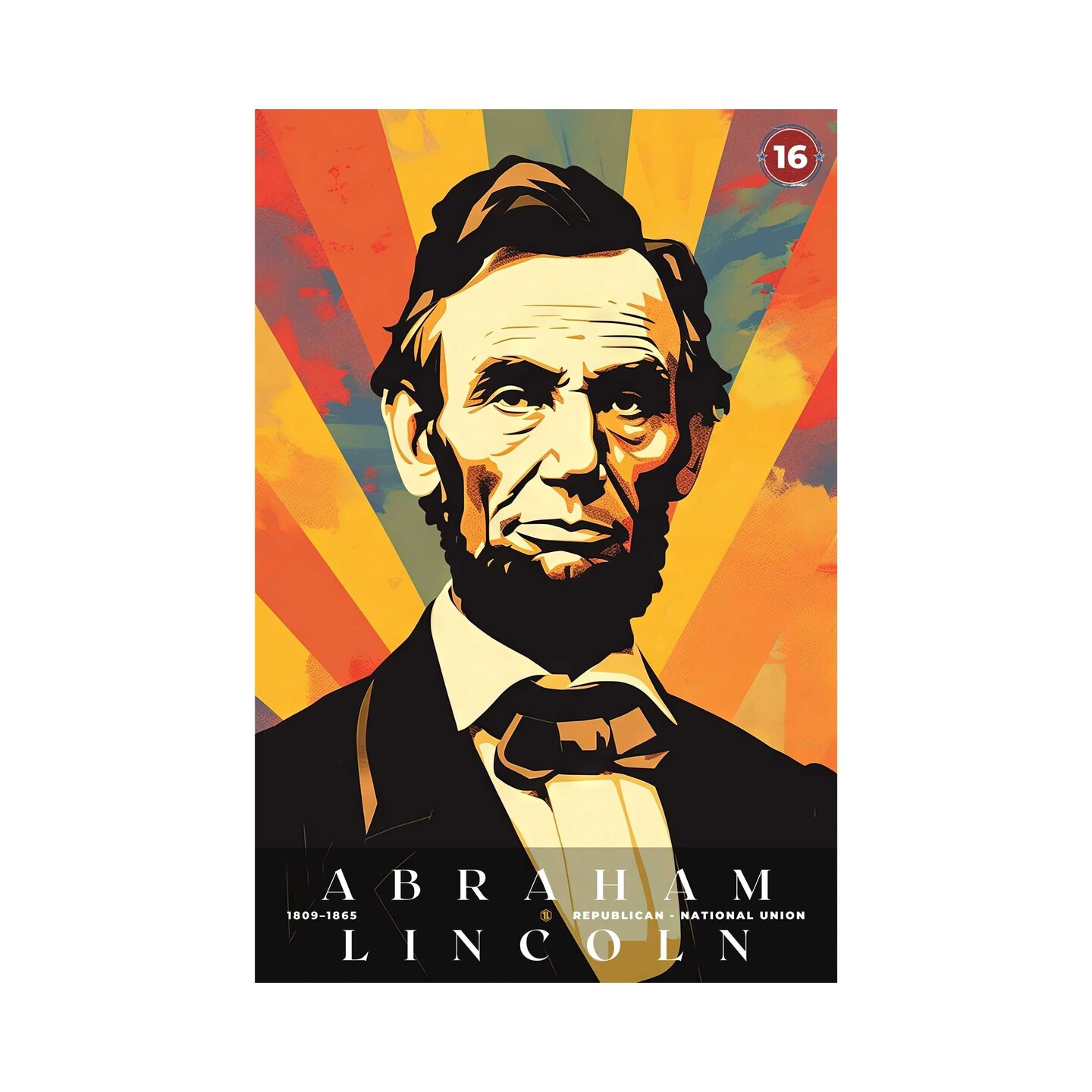 Abraham Lincoln Poster, US President Print, Office Poster, Home Decor ...