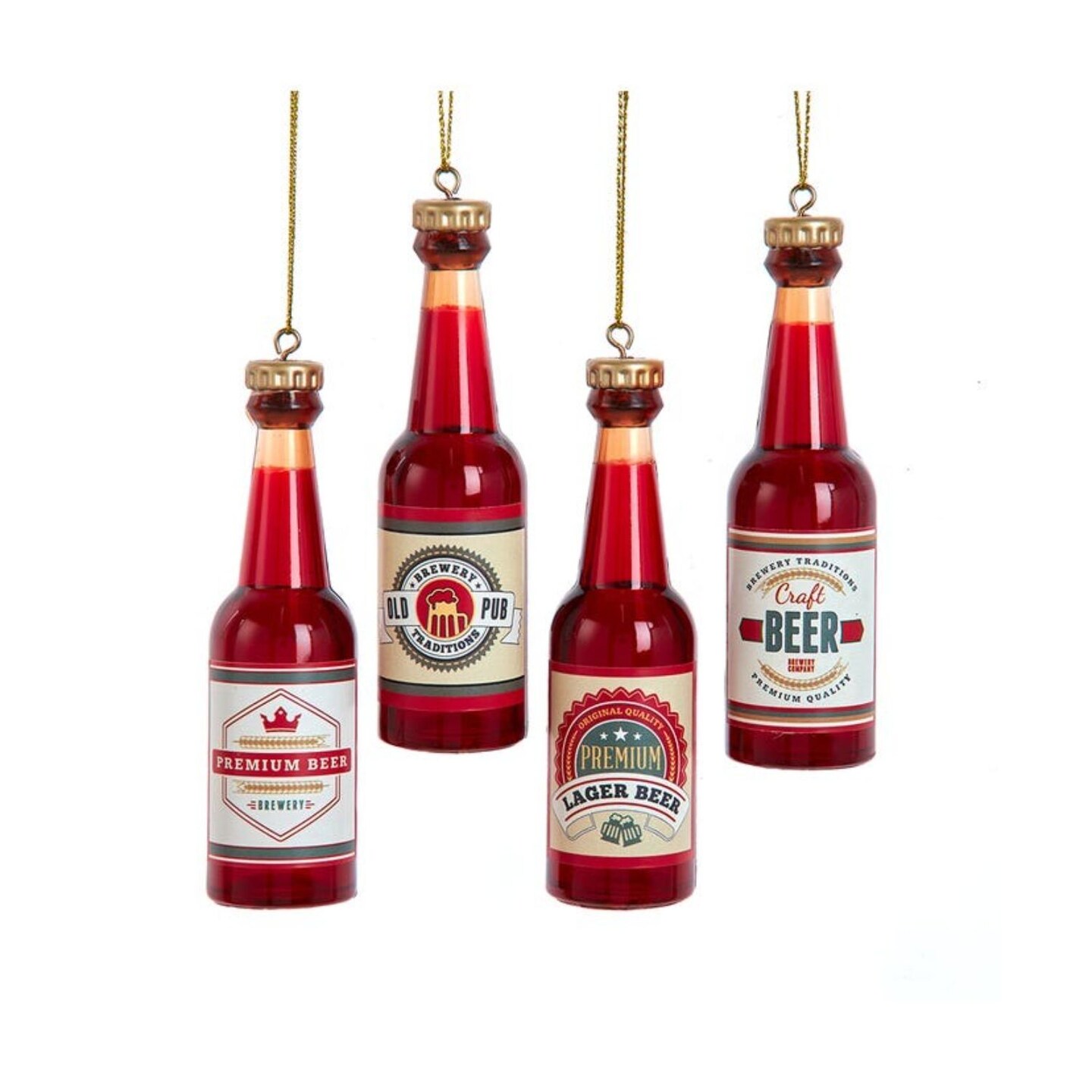 KSA Club Pack of 12 Beer Bottle Christmas Ornaments 4" | Michaels