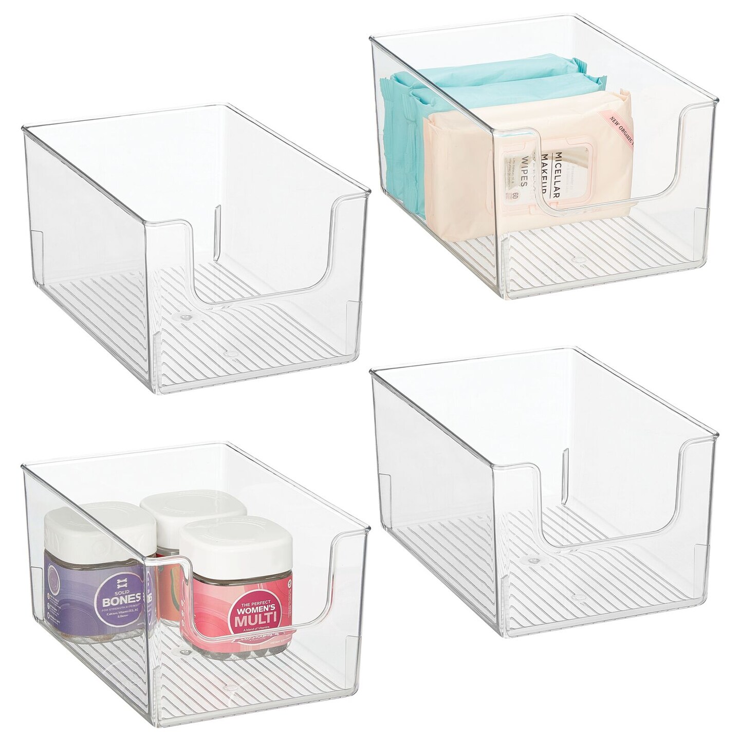 mDesign Plastic Bathroom Storage Organizer Bin with Open Front, Color ...
