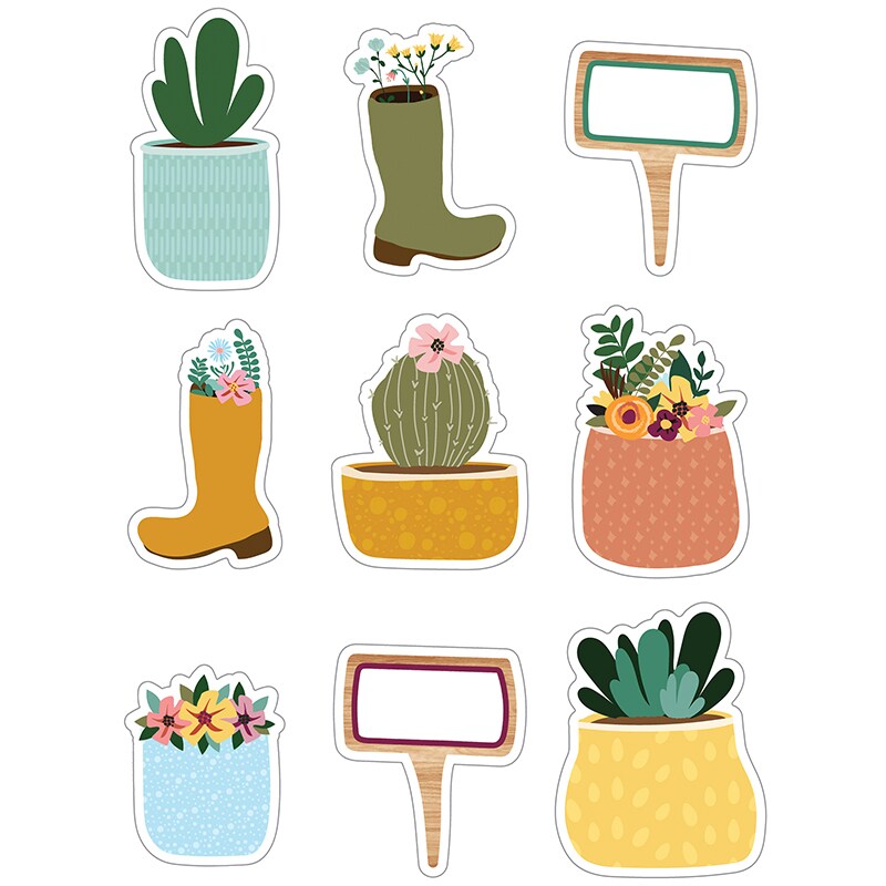 Grow Together Boots, Pots, and Garden Signs Cut-Outs, 36 Per Pack, 3 ...