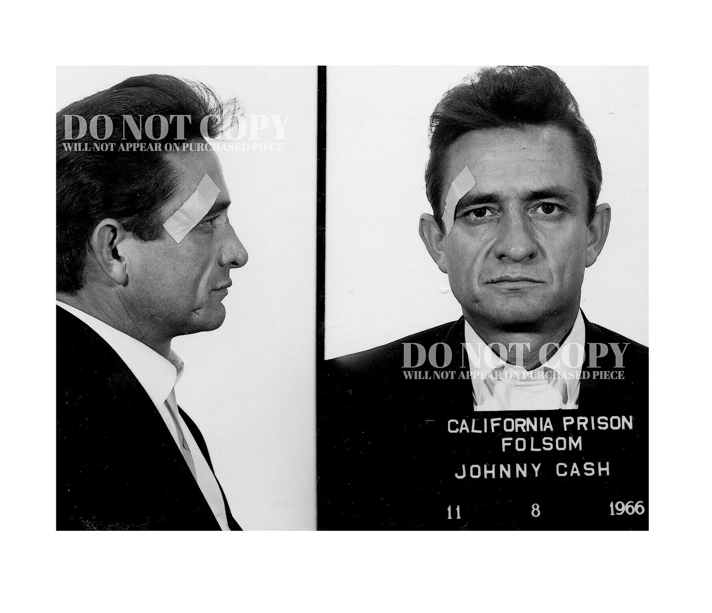Johnny Cash Mugshot Photograph 8 X 10 - Stunning 1966 Mug Shot Portrait ...