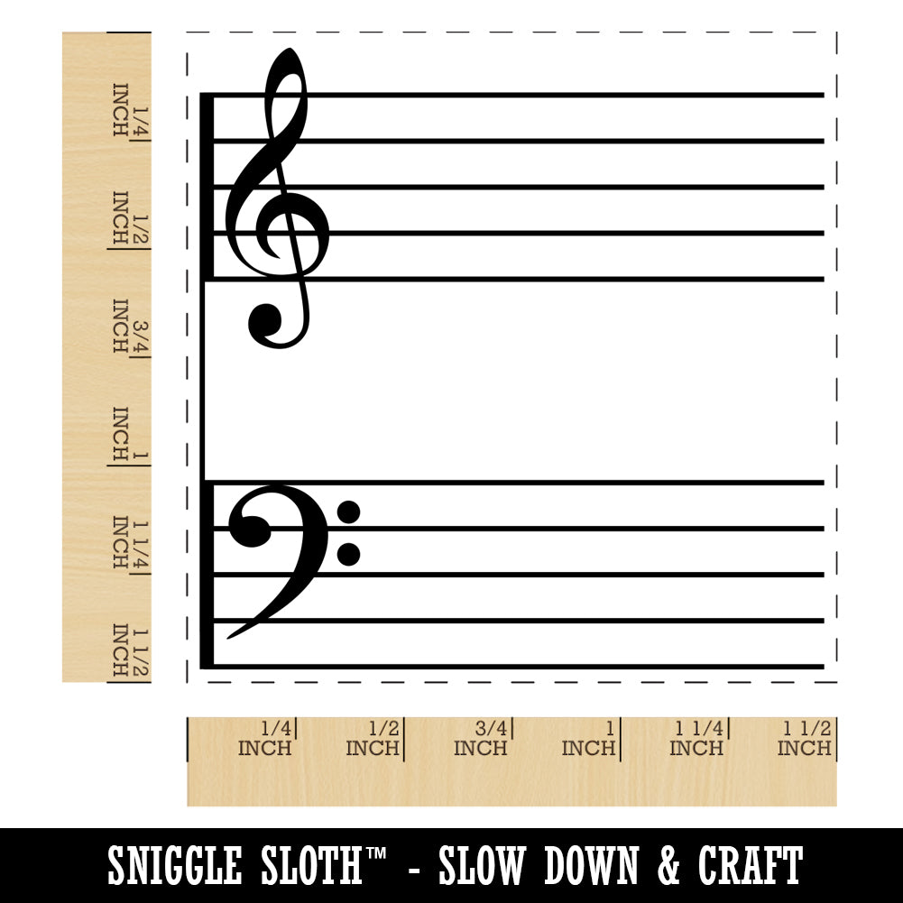 Music Staff Treble and Bass Clef Self-Inking Rubber Stamp Ink Stamper ...