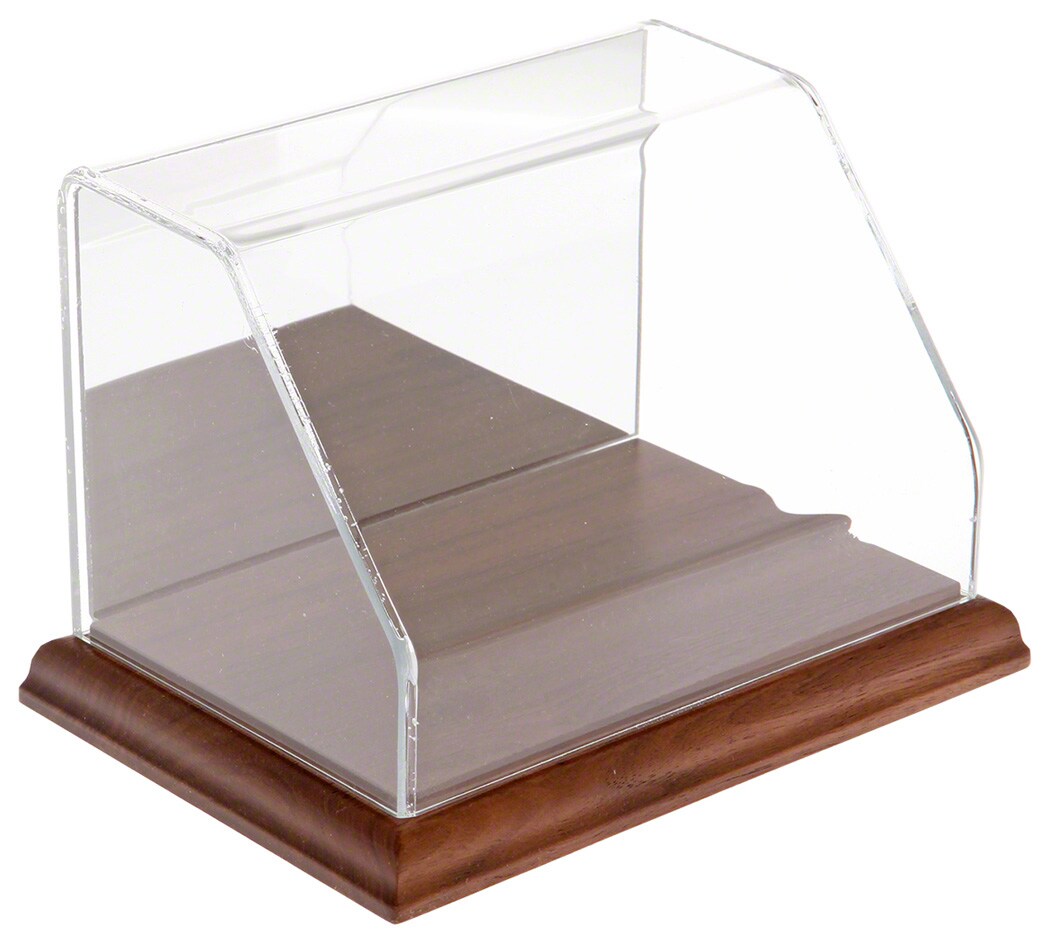 Plymor Clear Acrylic Slanted Front Display Case with Black Base, 6" W x ...