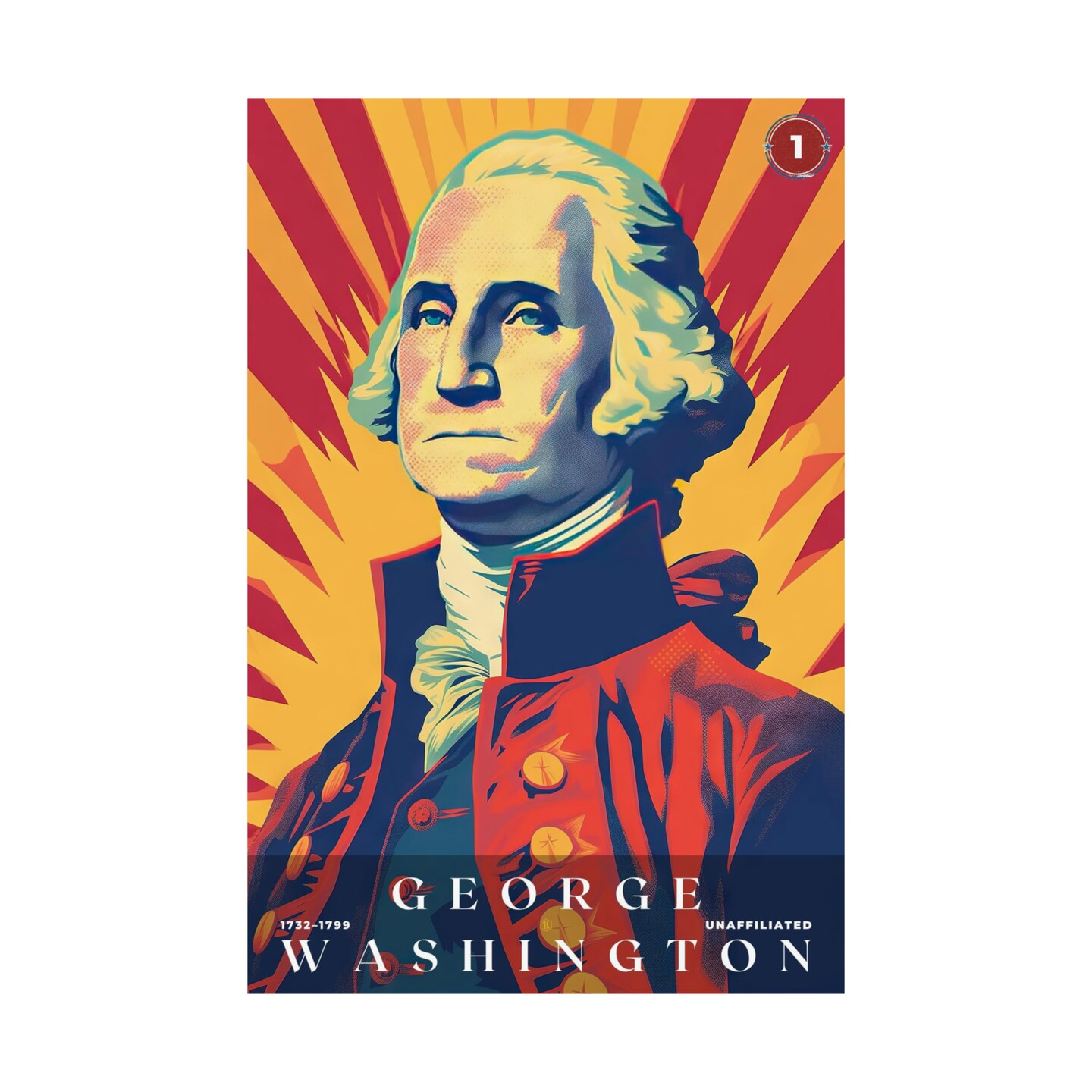President George Washington Poster, Office Poster, Home Decor, Unframed ...