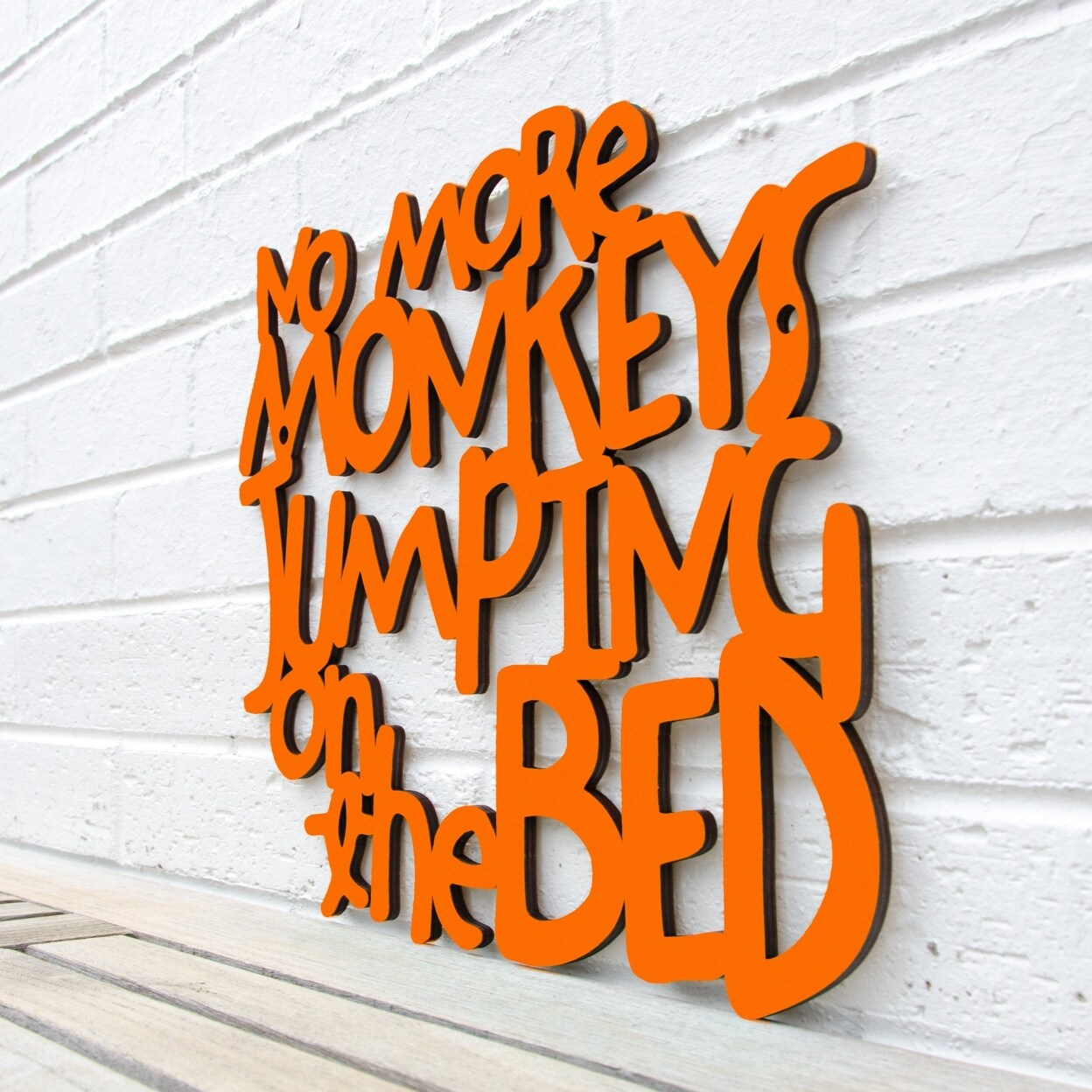 Spunky Fluff No More Monkeys Jumping On The Bed Kids Playroom Wall Art ...