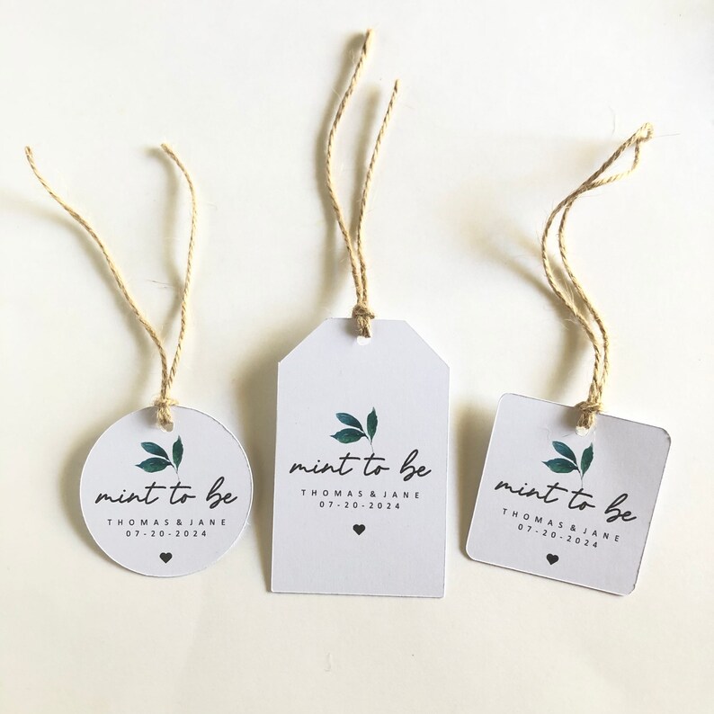Mint to be Wedding favor gift tag personalized gift tag custom gift ...