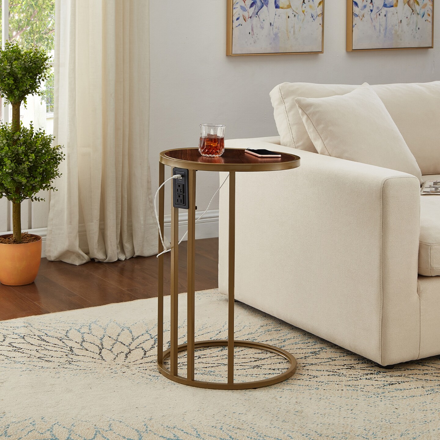 Siena End Table With Charging Ports | Michaels