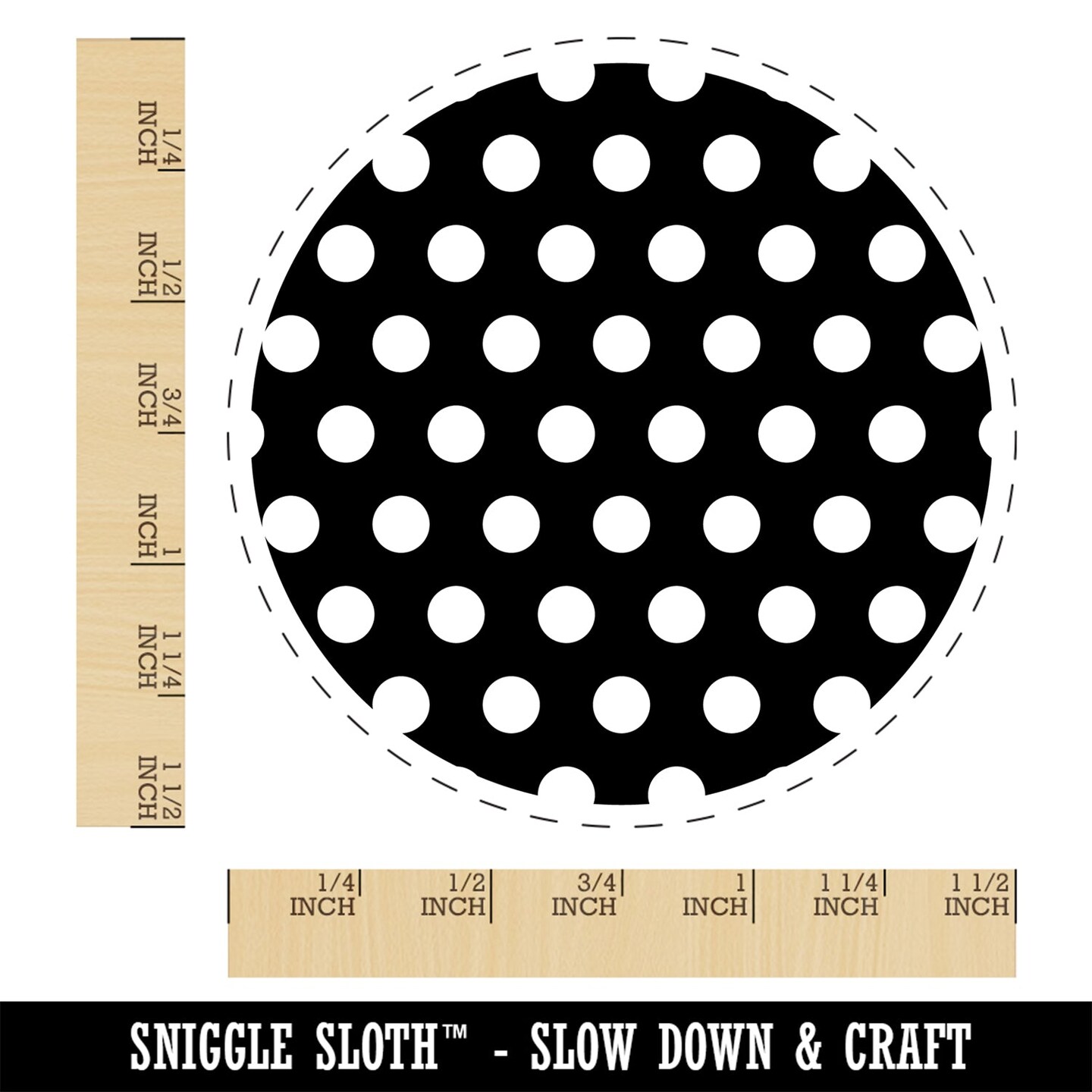 Geometric Polka Dotted Circle Self-Inking Rubber Stamp Ink Stamper for Stamping Crafting ...