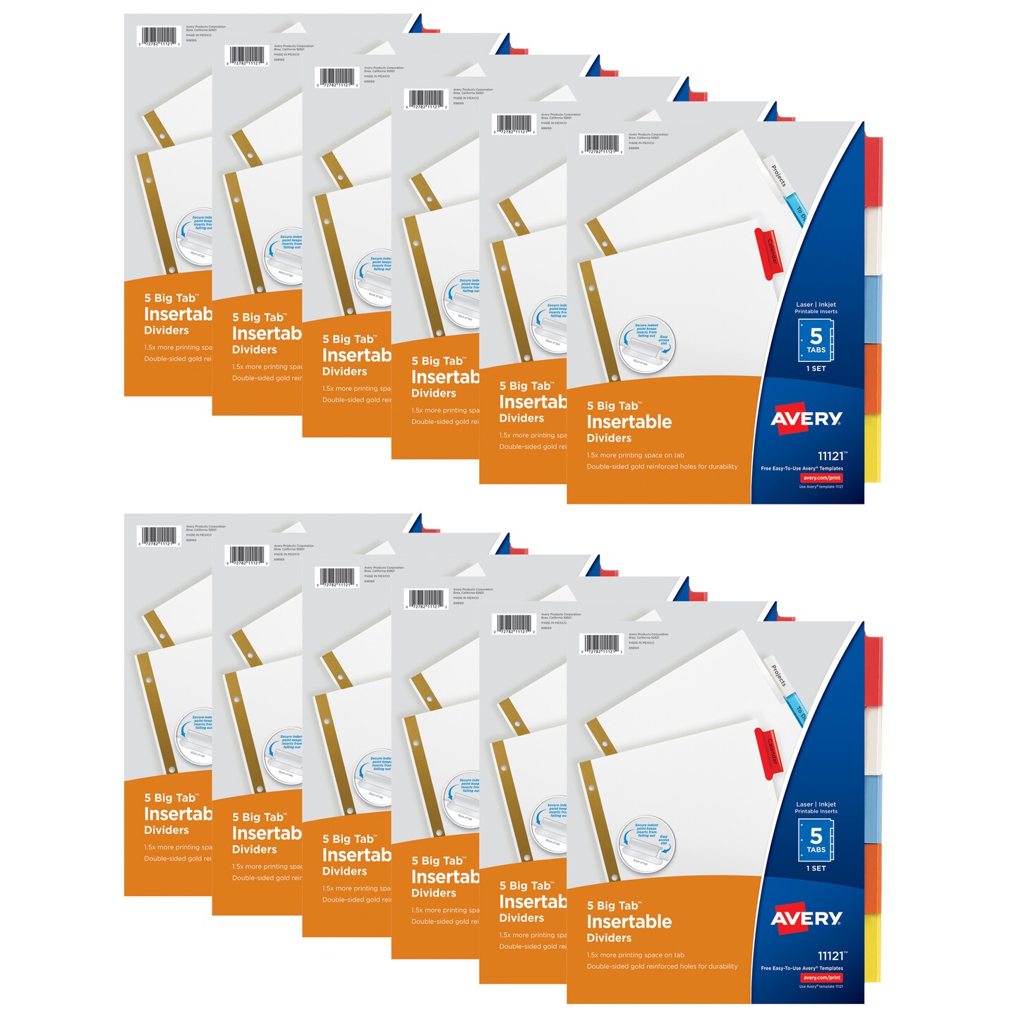 Avery Big Tab Insertable Dividers for 3 Ring Binders, 5-Tab Sets ...