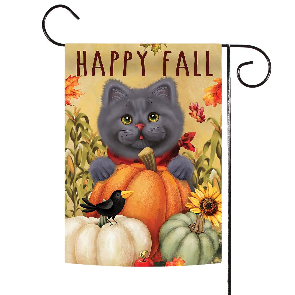 Happy Fall Farm Cat Decorative Fall Double Sided Flag | Michaels