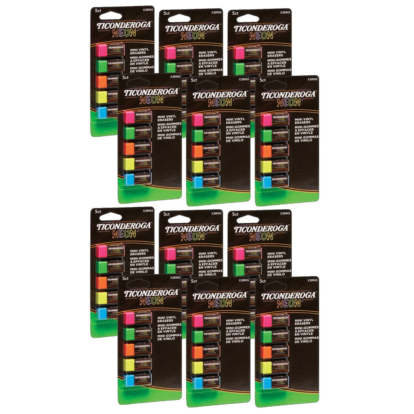 Mini Vinyl Erasers, Neon Assorted, 5 Per Pack, 12 Packs | Michaels