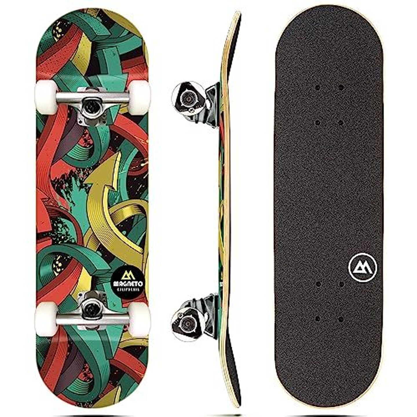 Magneto Complete Skateboard | 27.5" x 7.5" | 6-Layer Canadian Maple ...