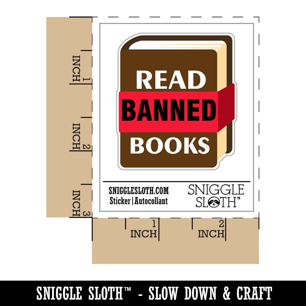 Read Banned Books Waterproof Vinyl Phone Tablet Laptop Water Bottle ...